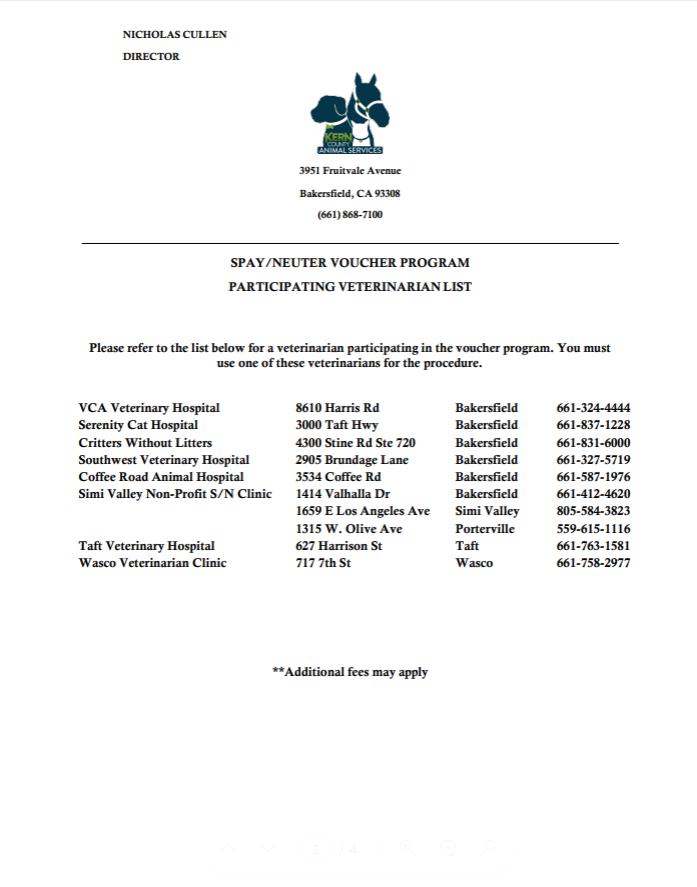 Low-Cost Spay / Neuter | Animal Services, Kern County